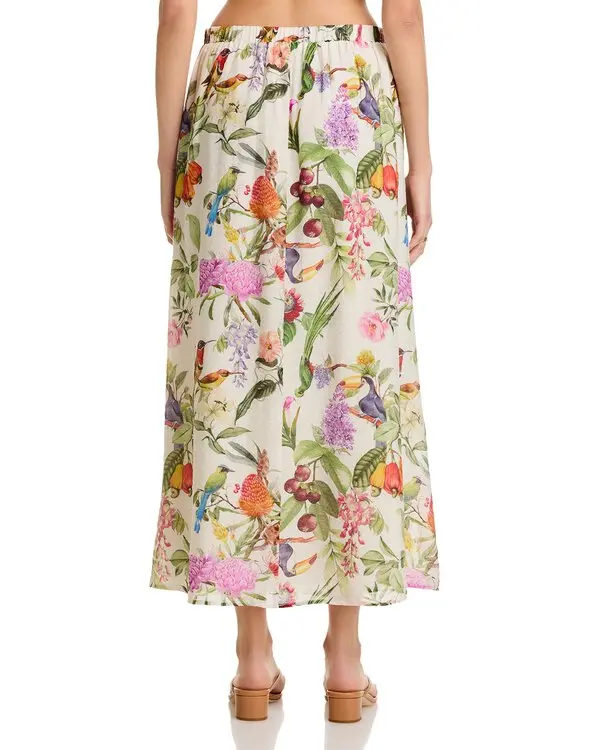 LUCKY & COCO Printed Maxi Skirt - Parrot Paradise