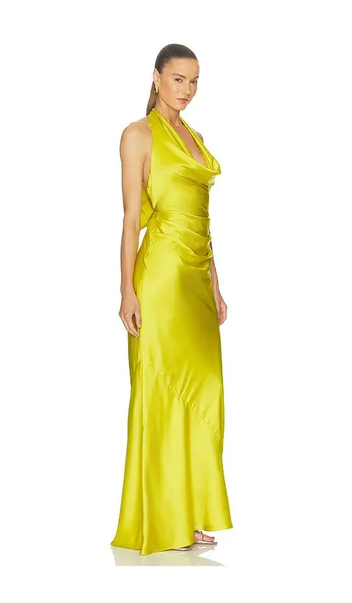 NOOKIE Penelope Drape Gown - Chartreuse