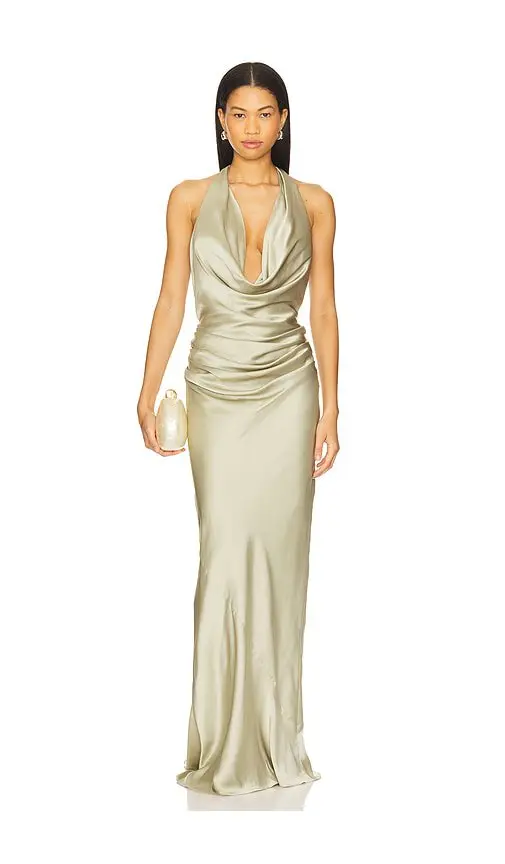 NOOKIE Penelope Drape Gown - Thyme