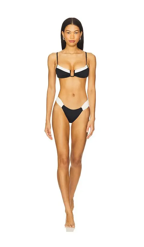 L*Space Peyton Bikini Top - Black & Cream