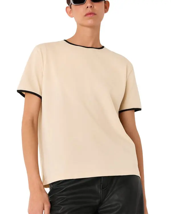 Whistles Tipped Tee - Camel