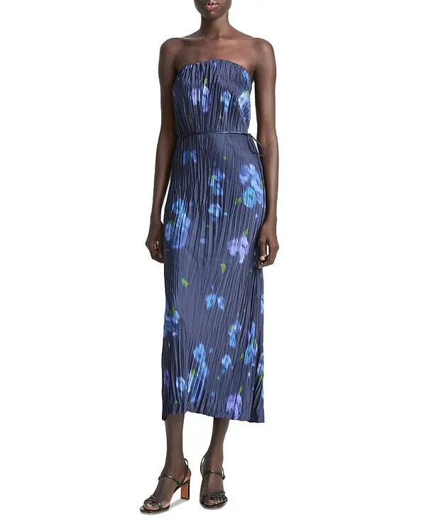 Vince Floral Print Midi Dress