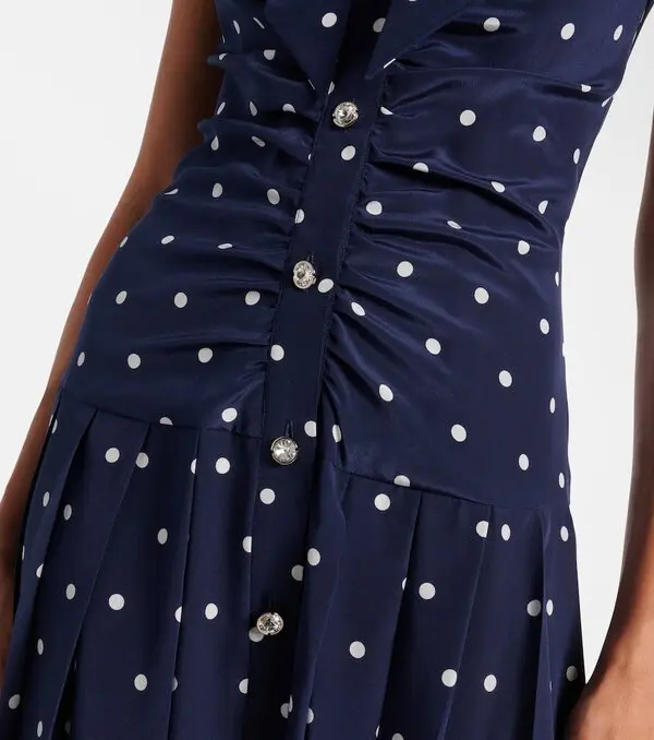 Alessandra Rich Polka-dot Silk Midi Dress