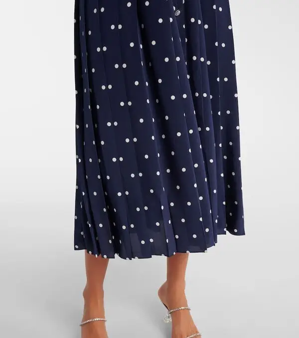 Alessandra Rich Polka-dot Silk Midi Dress