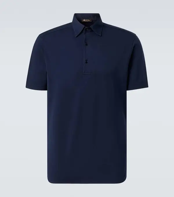 Loro Piana Cotton Jersey Polo Shirt - Blue