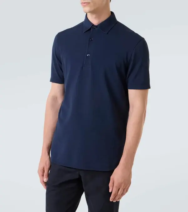 Loro Piana Cotton Jersey Polo Shirt - Blue