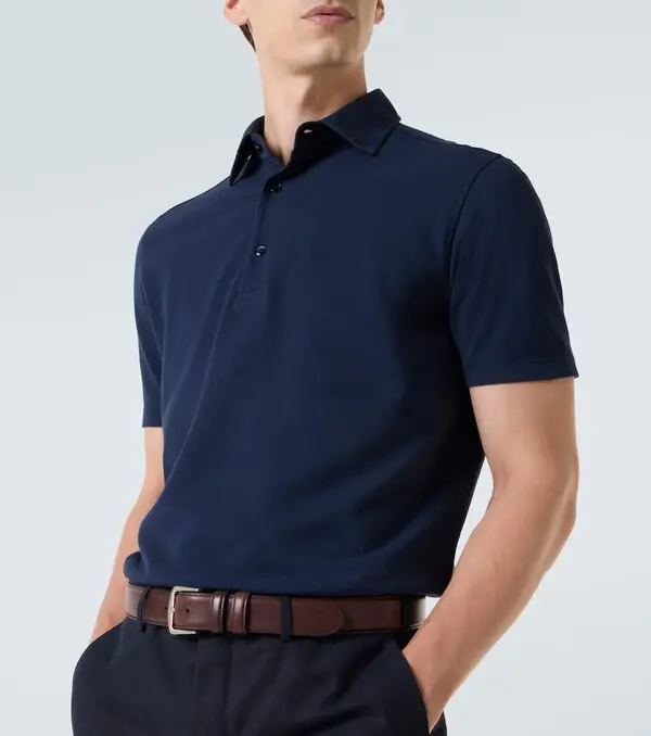 Loro Piana Cotton Jersey Polo Shirt - Blue