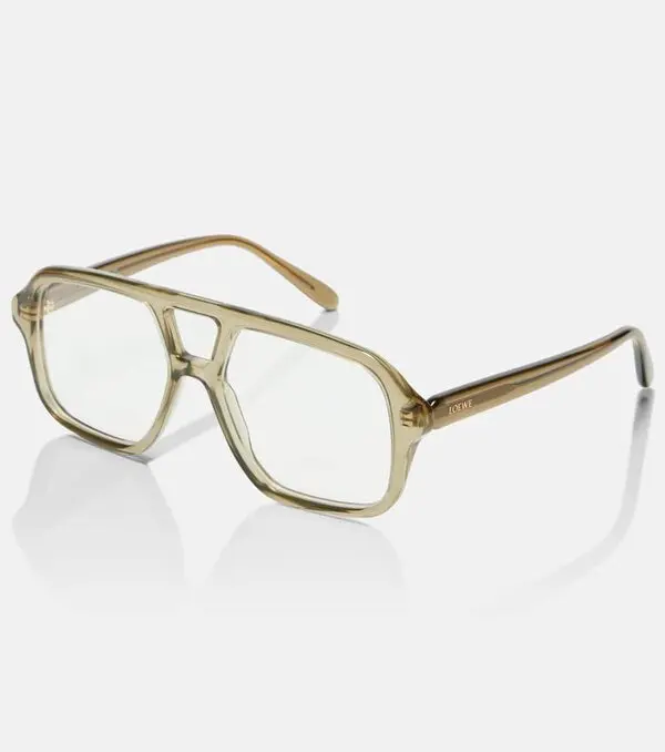 Loewe Slim Aviator Glasses - Green