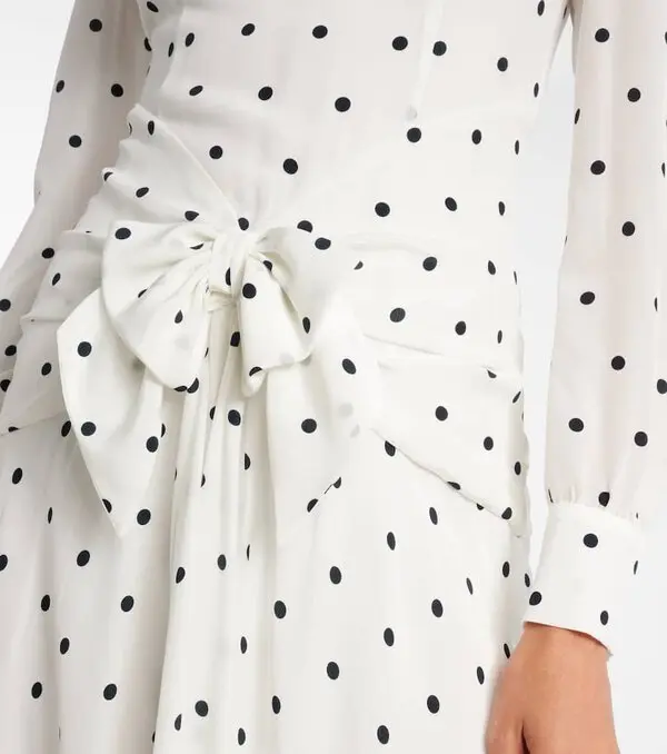 Alessandra Rich Polka-dot Silk Midi Dress