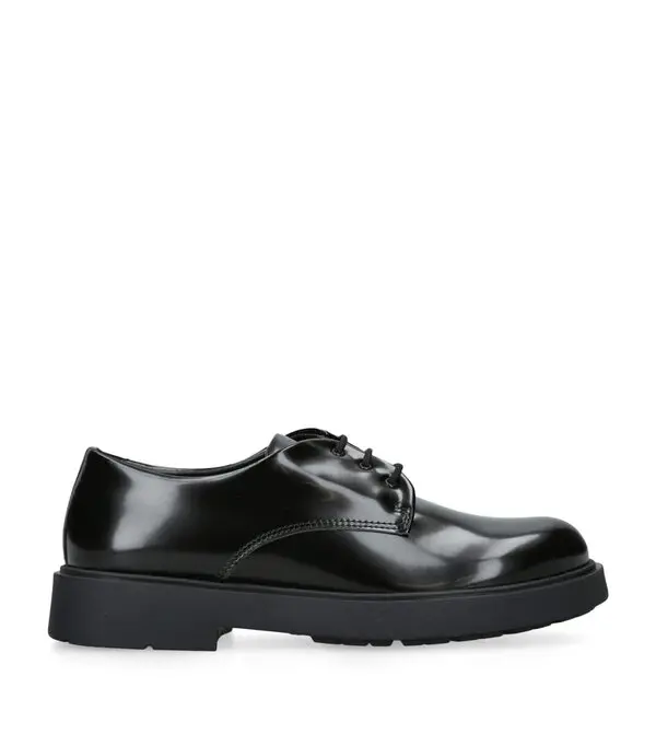 Giorgio Armani Leather Lace-Up Shoes In Black | Editorialist display picture 2