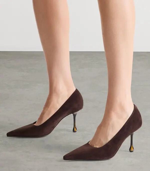 JIMMY CHOO Ixia 80 Suede Pumps - Brown