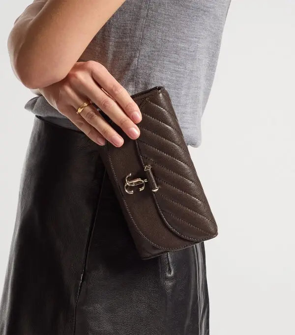 JIMMY CHOO Curve Wallet On Chain - Brown