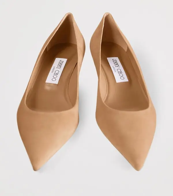 JIMMY CHOO Amelia Suede Pumps - Beige