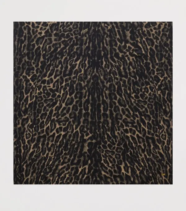 Saint Laurent Silk-cashmere Leopard Print Square Scarf