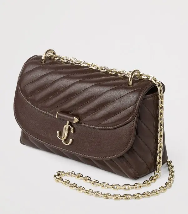 JIMMY CHOO Leather Curve Cross-body Bag - Brown