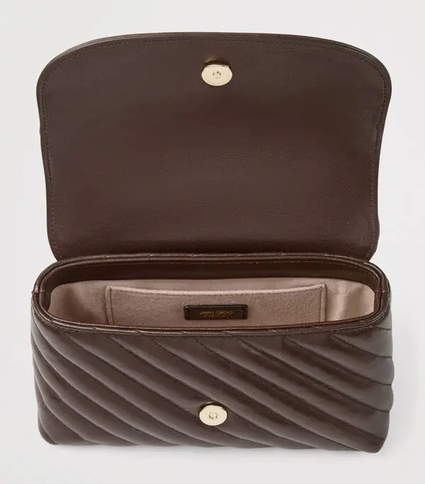 JIMMY CHOO Leather Curve Cross-body Bag - Brown