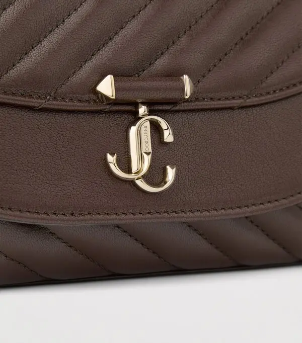 JIMMY CHOO Leather Curve Cross-body Bag - Brown