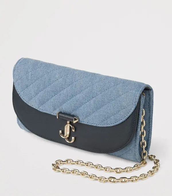 JIMMY CHOO Curve Denim Wallet On Chain