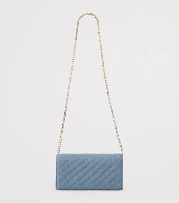 JIMMY CHOO Curve Denim Wallet On Chain