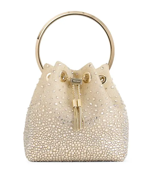 JIMMY CHOO Metallic Mesh Bon Bon Top-handle Bag - Gold