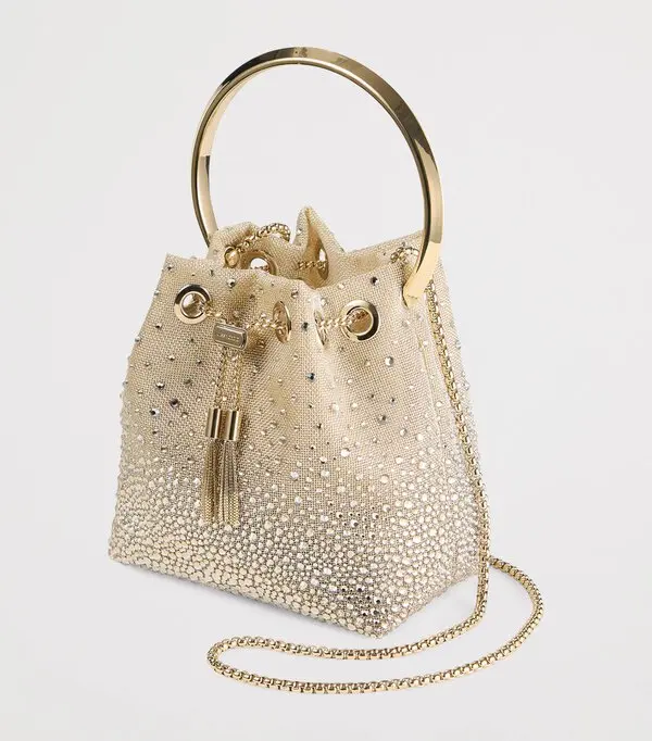 JIMMY CHOO Metallic Mesh Bon Bon Top-handle Bag - Gold
