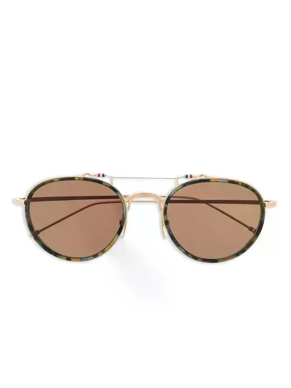 Thom Browne Tortoiseshell Round-frame Sunglasses - Blue
