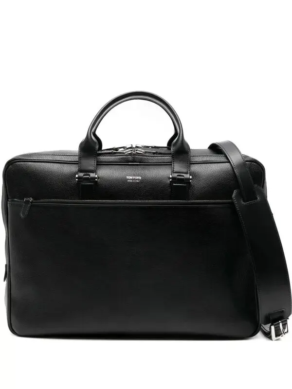 TOM FORD Grain Leather Briefcase - Black