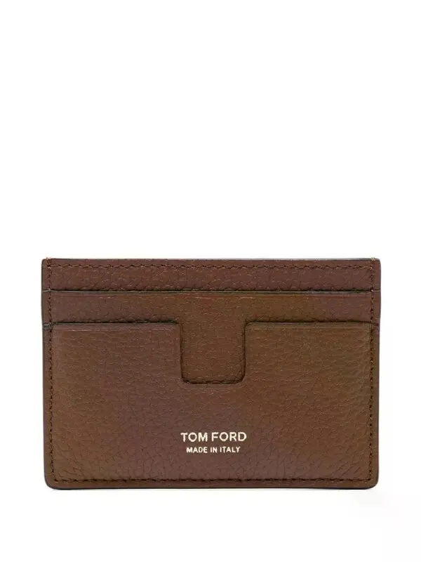 TOM FORD Calf Leather Cardholder - Brown