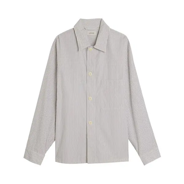 LEMAIRE Pajama Shirt 'creamy White/taupe/black - Cream
