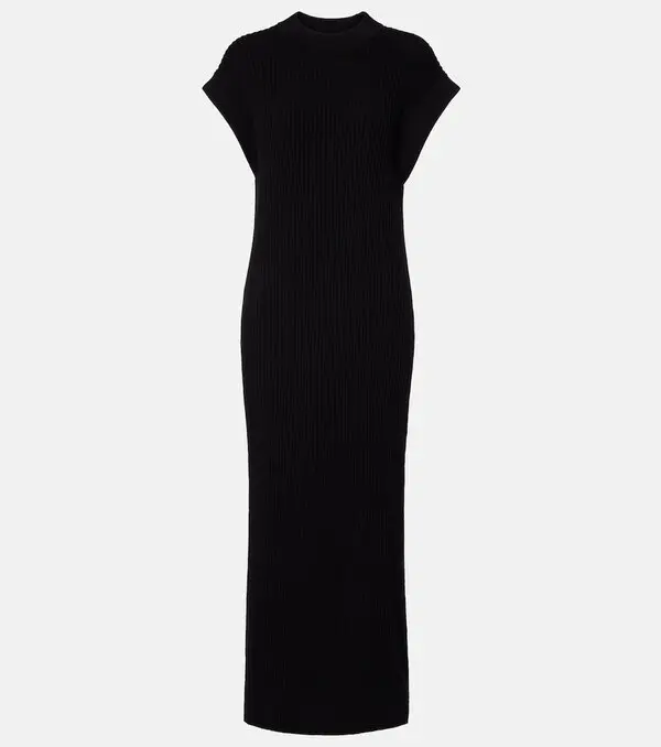 Varley Cheston Pointelle Cotton Midi Dress - Black