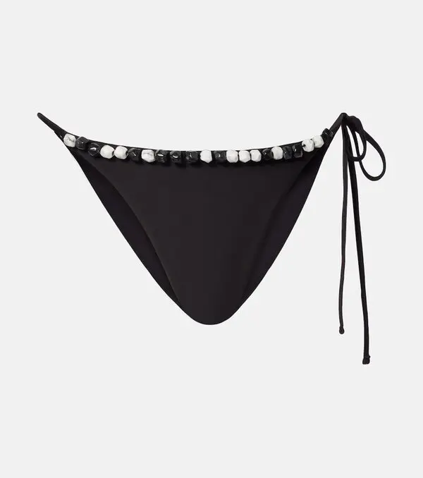 SIR. Baci Beaded Bikini Bottoms - Black