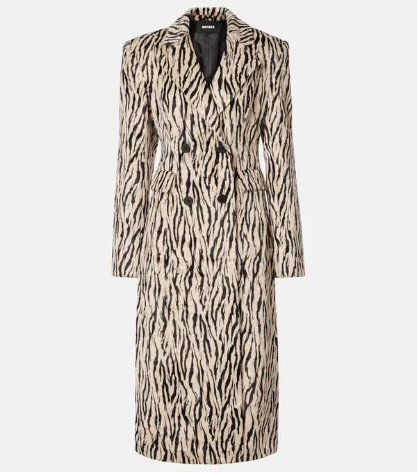 ROTATE BY BIRGER CHRISTENSEN Zebra-print Cotton-blend Coat