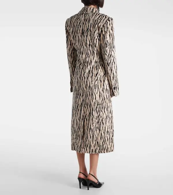 ROTATE BY BIRGER CHRISTENSEN Zebra-print Cotton-blend Coat