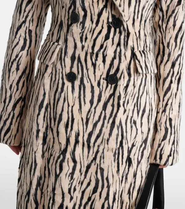 ROTATE BY BIRGER CHRISTENSEN Zebra-print Cotton-blend Coat