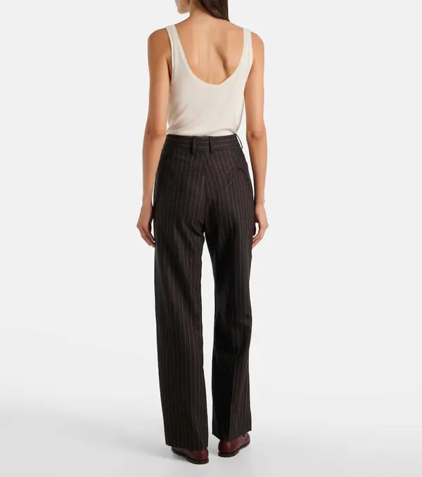 BLAZÉ MILANO Fox Wool And Cashmere Straight Pants - Brown