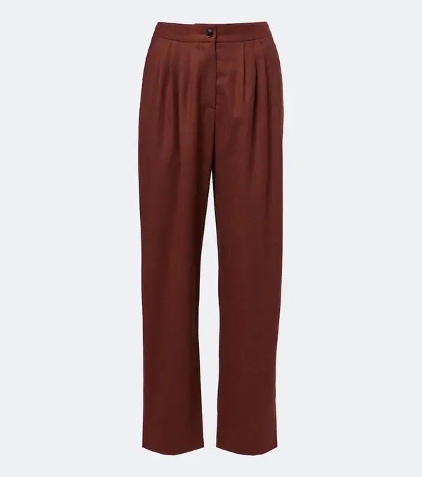BLAZÉ MILANO Fox Wool And Cashmere Straight Pants - Brown