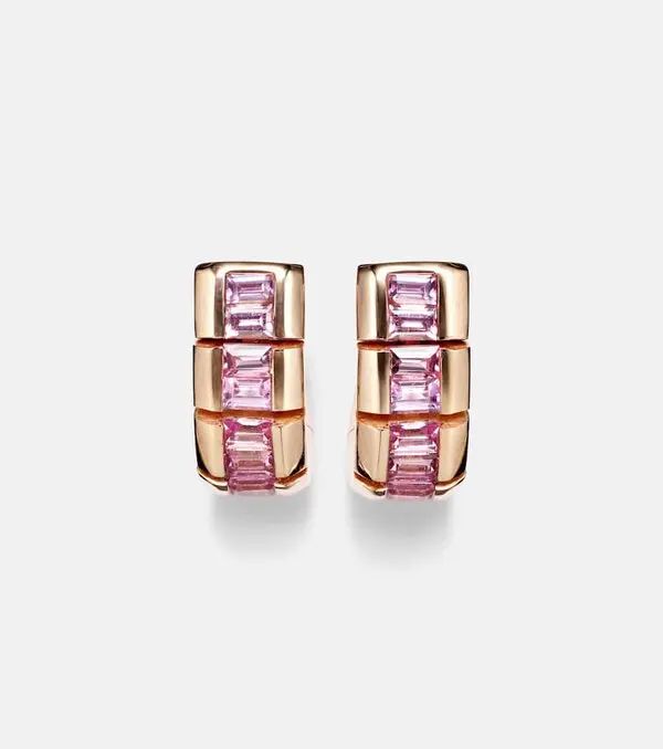Shay Jewelry 18kt Rose Earrings With Sapphires - Gold