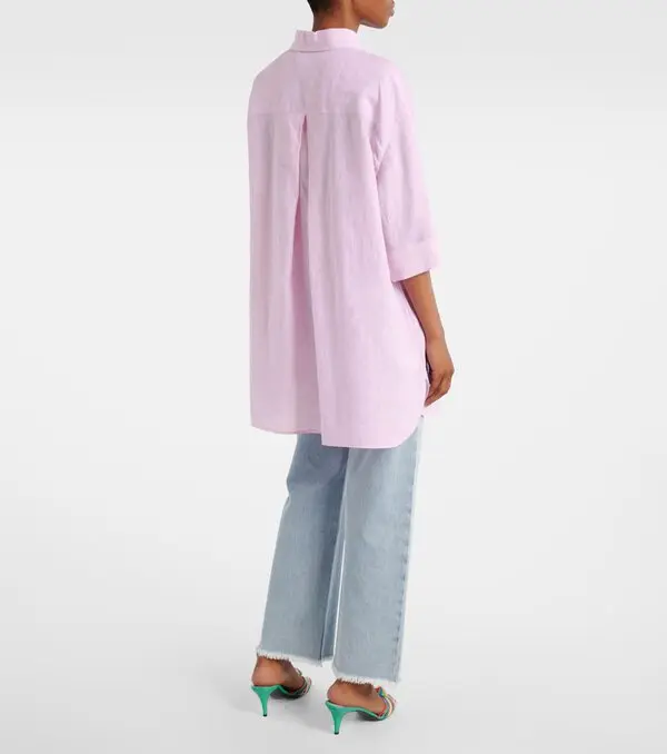 Valentino Garavani Oversized Linen Polo Shirt - Pink