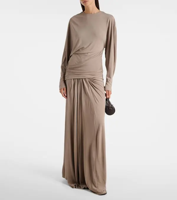 Christopher Esber Vala Draped Maxi Dress - Beige