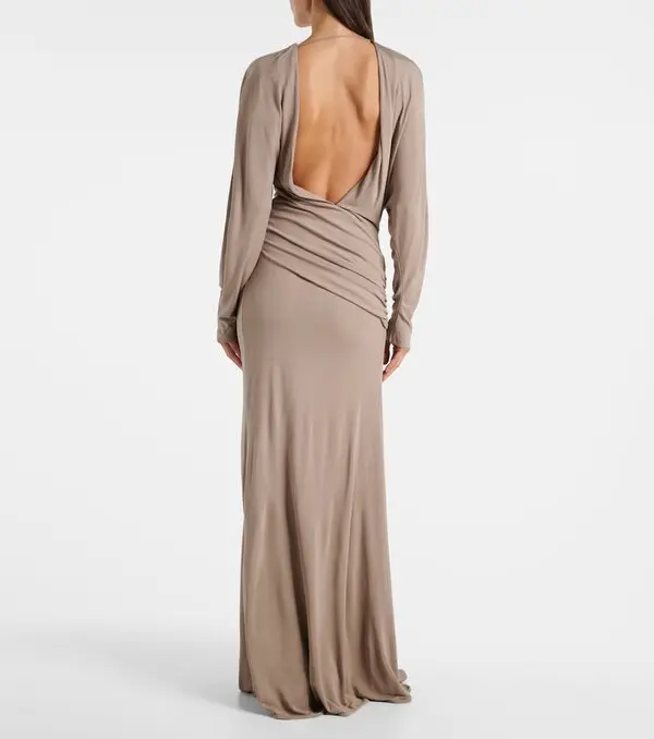 Christopher Esber Vala Draped Maxi Dress - Beige