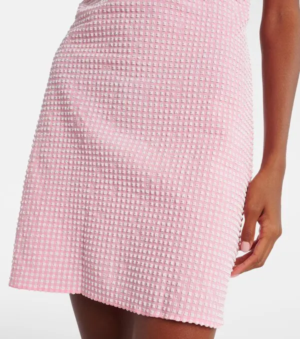 Hunza G Gingham Halterneck Seersucker Minidress - Pink