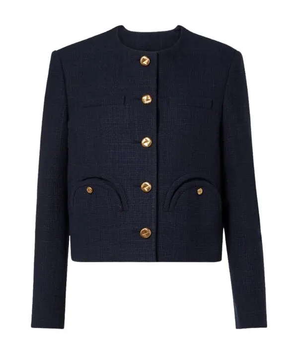 BLAZÉ MILANO Shamo Cotton-blend Tweed Jacket - Blue