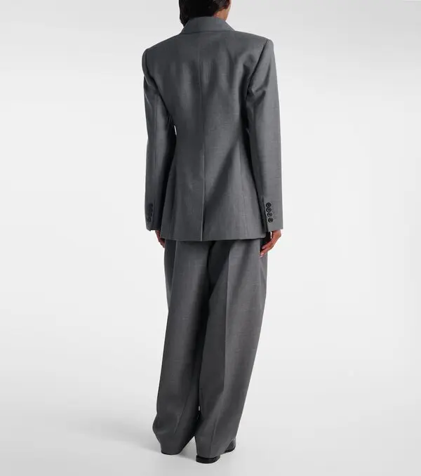 Givenchy Double-breasted Wool Blazer - Grey