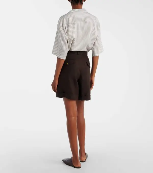Loro Piana Combray Linen Bermuda Shorts