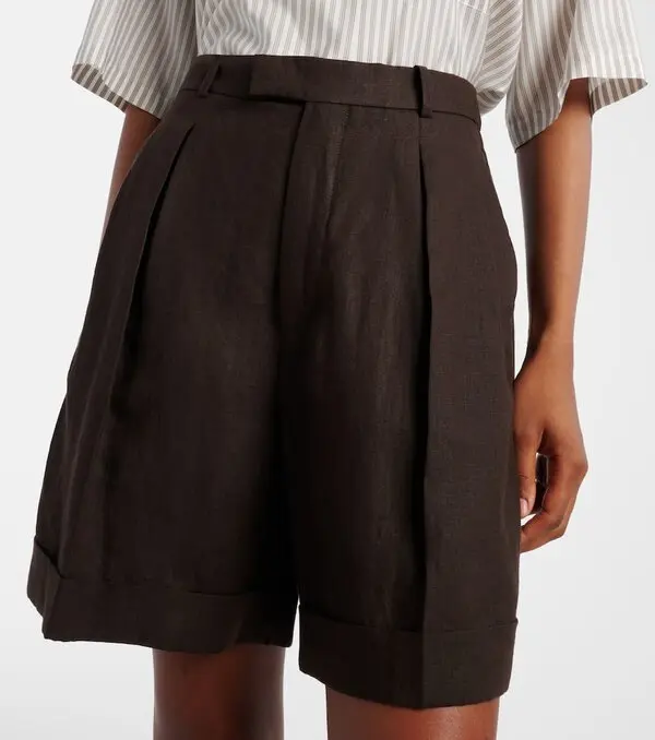 Loro Piana Combray Linen Bermuda Shorts