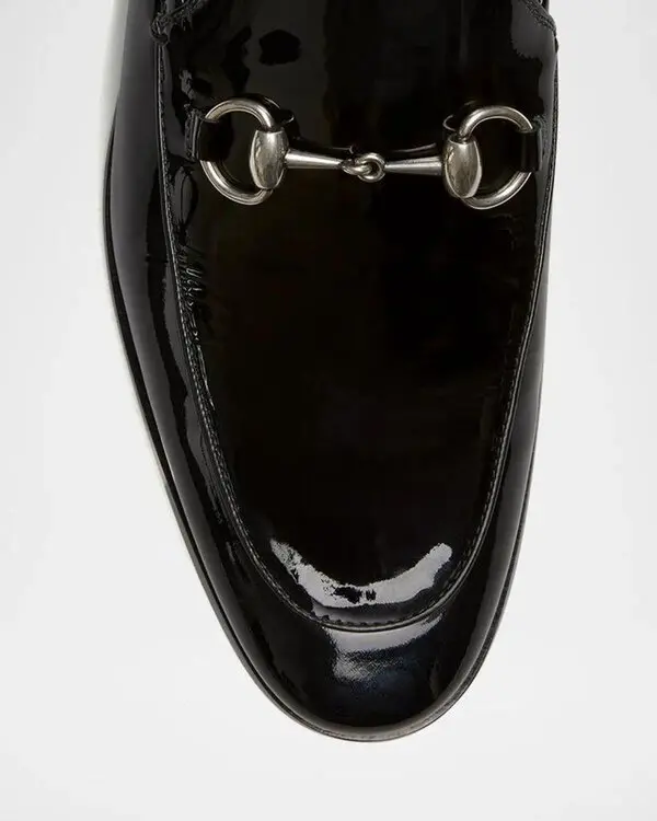 Gucci Patent Leather Bit Loafers - Black