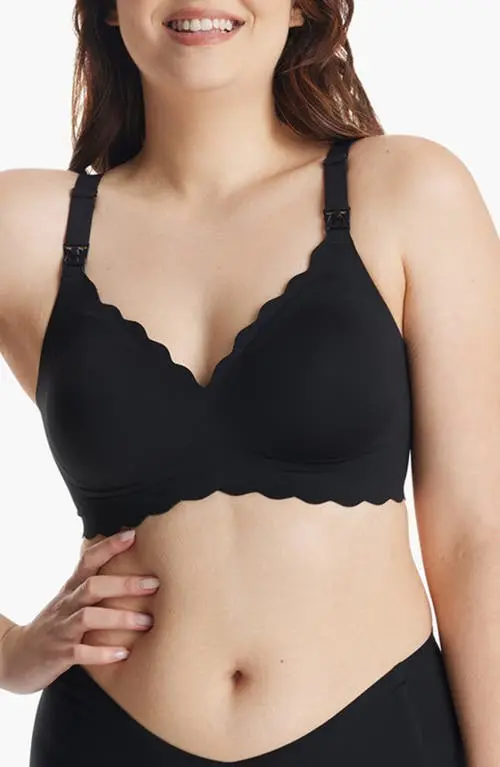 MOMCOZY Yn46 Floral Nursing Bra - Black