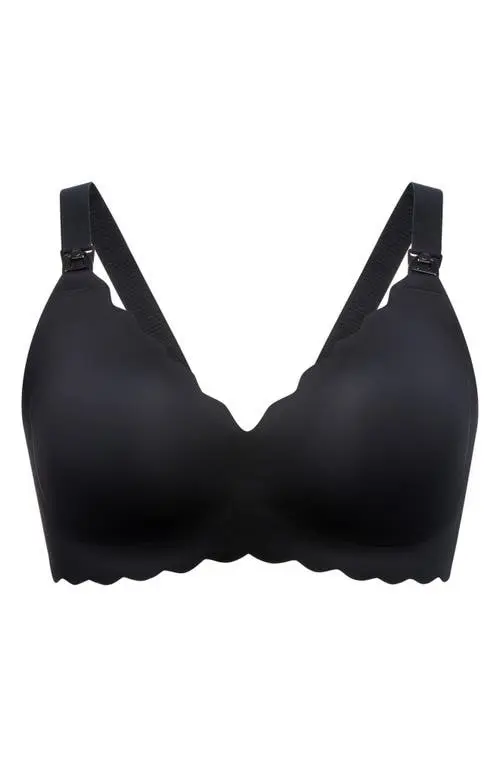 MOMCOZY Yn46 Floral Nursing Bra - Black