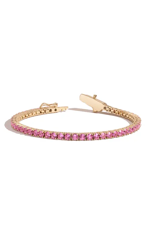 AURATE Lab Grown Tennis Bracelet - Yellow Gold Vermeil