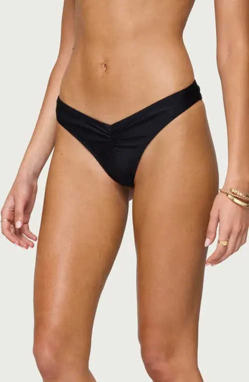 EDIKTED Starfish Ruched Bikini Bottoms - Black